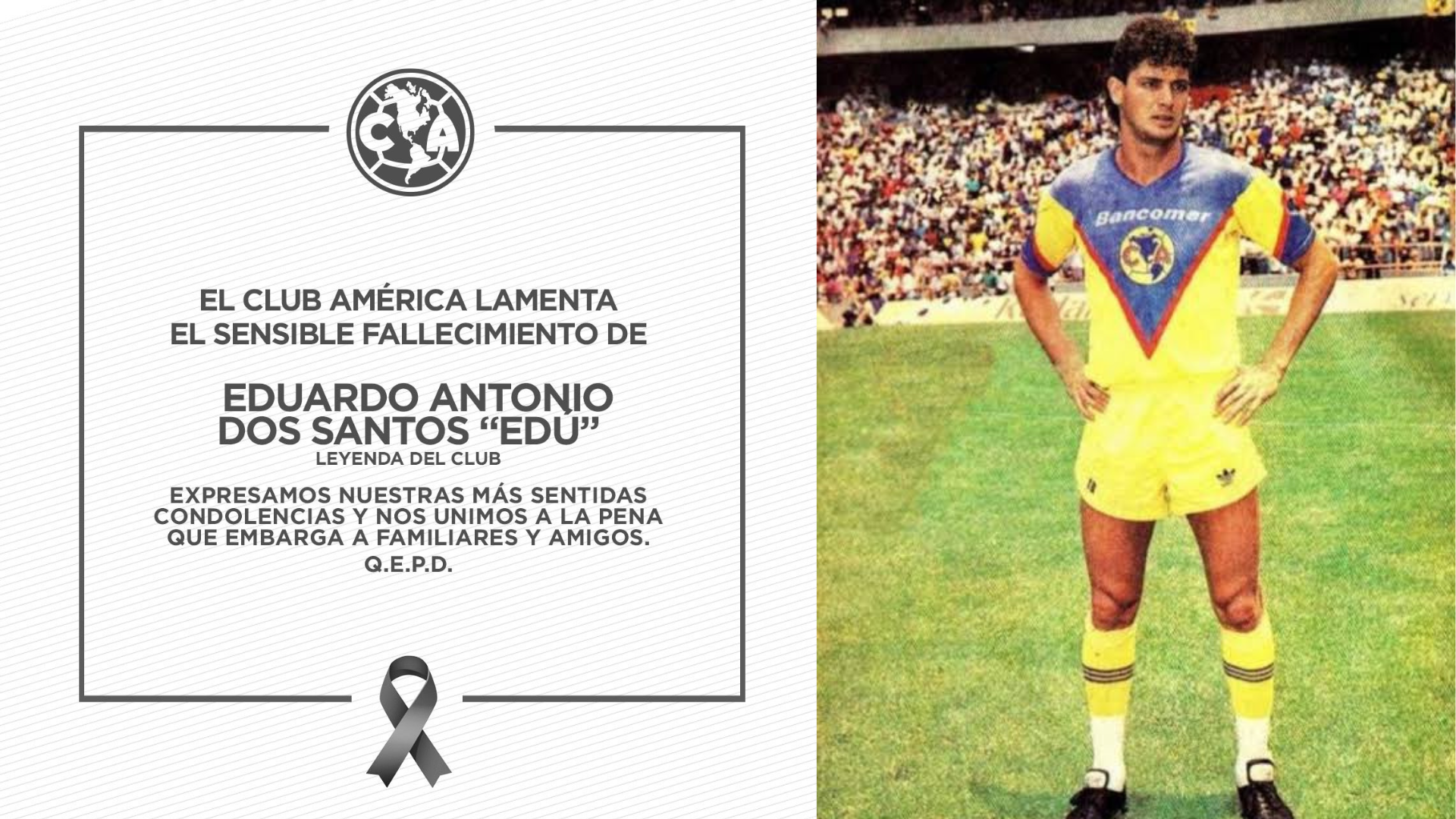 Muere Eduardo Antonio Dos Santos "Edu", leyenda del Club América